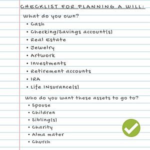 Checklist for Preparing a Will in Massachusetts